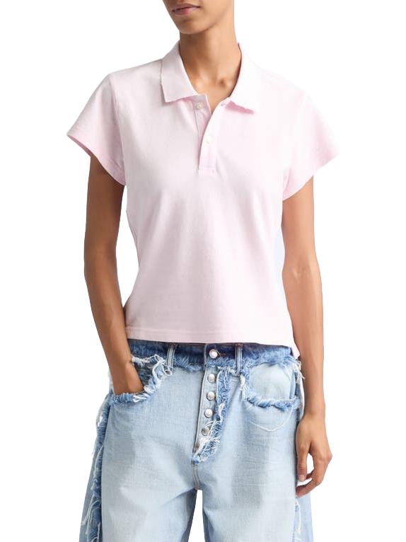 ALEXANDER WANG Alexander Wang Shrunken Cotton Piqué Polo Shirt